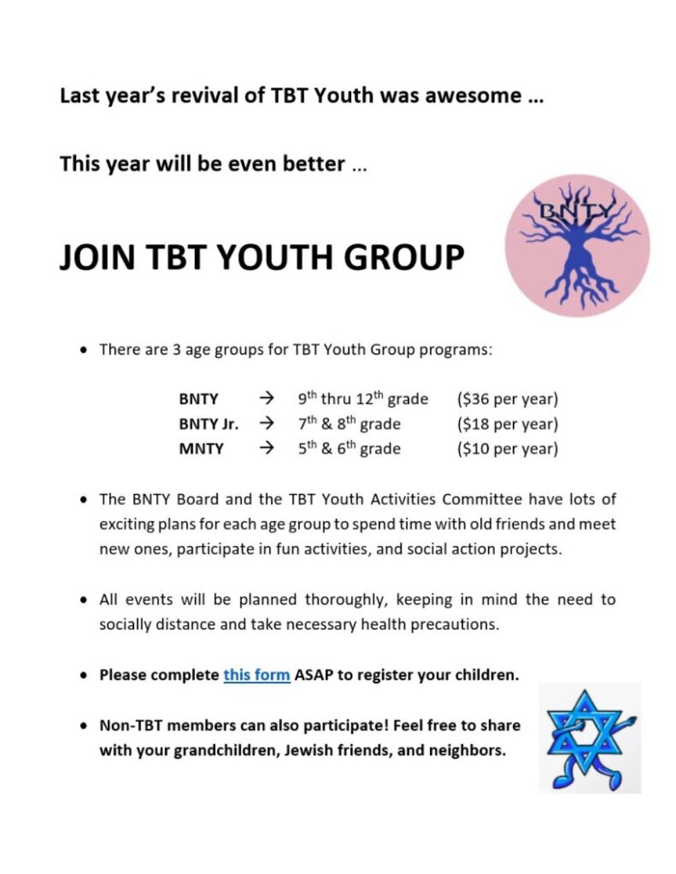 Youth Programming - Temple Bnai Torah